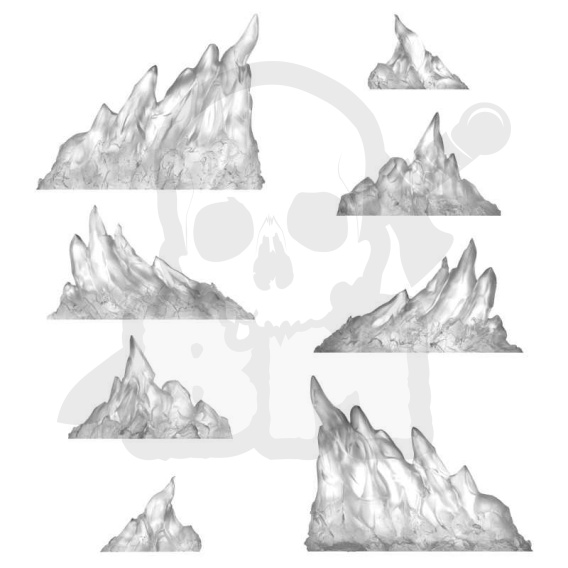 Battle-Models > 3D printed set Magic Effects Ice Waves 1:48-1:35